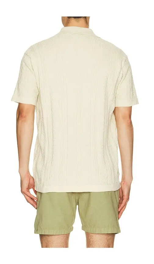 CRITICAL SLIDE Rails Knit Polo In Cream