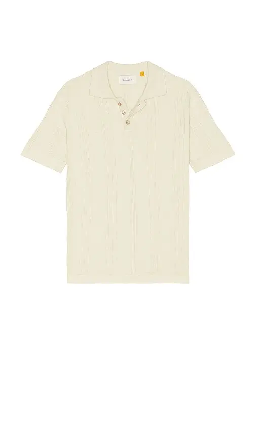 CRITICAL SLIDE Rails Knit Polo In Cream
