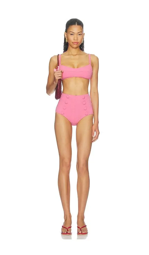 Lisa Marie Fernandez Balconette High-waist Bikini Set - Pink