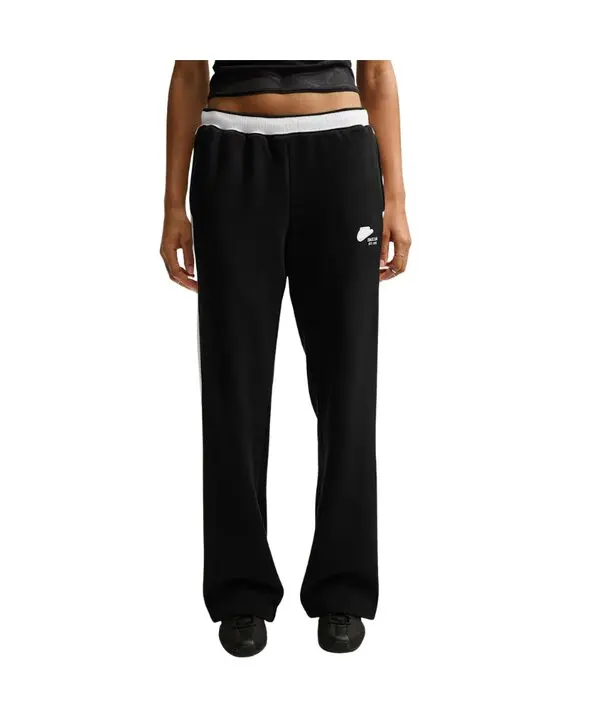 Nike Studio Fleece Mid-rise "run Club" Track Pants - Black