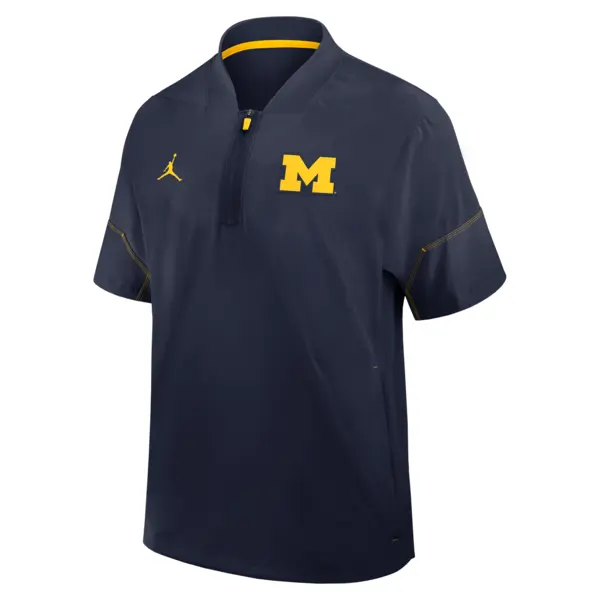 JORDAN Brand Michigan Coach Short Sleeve Jacket - Blue