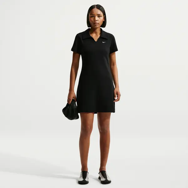Nike Chill Knit Slim Polo Dress - Black