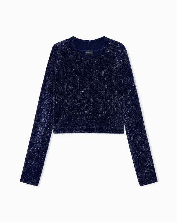 Giorgio Armani Devoré Chenille And Cashmere Blend Slim-fit Sweater