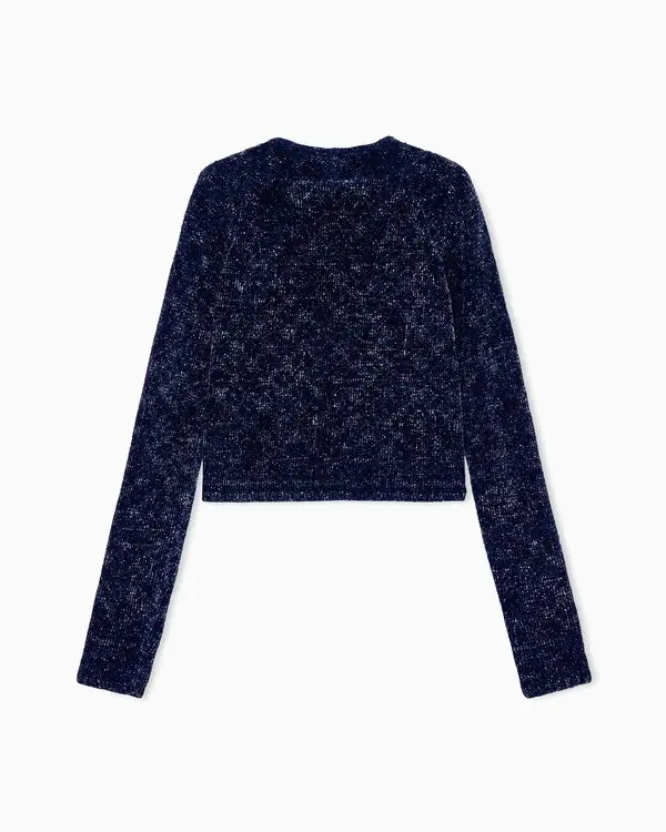 Giorgio Armani Devoré Chenille And Cashmere Blend Slim-fit Sweater