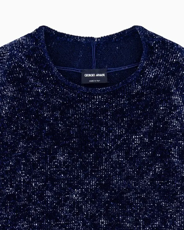 Giorgio Armani Devoré Chenille And Cashmere Blend Slim-fit Sweater