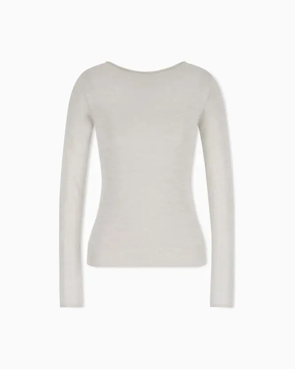 Giorgio Armani Sweater Seamless Cashmere Round Neck Long Sleeve - Beige