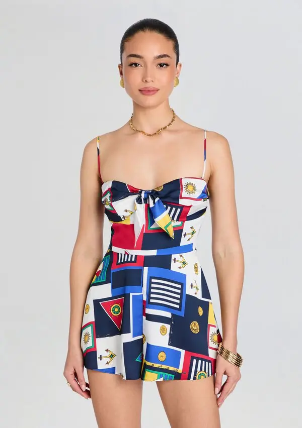 SEROYA Laurell Romper With Bow Detail