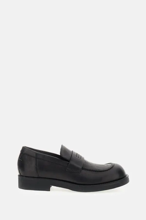 MAISON MARGIELA Smooth Calfskin Leather Loafers With Engraved Numeric Logo