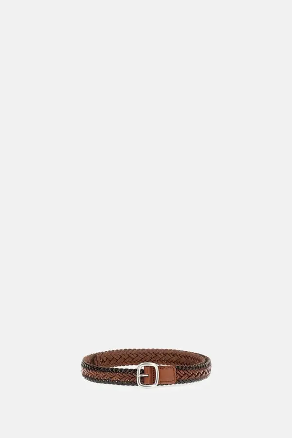 Hereu Braided Leather Belt - Marrone