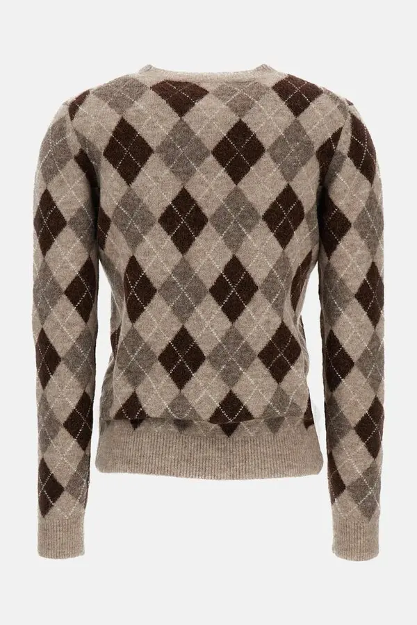 PAROSH Plaid-knit Sweater