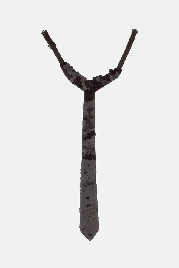 PAROSH Sequin Embellished Tie - Marrone