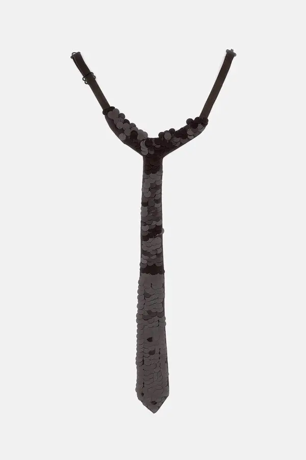 PAROSH Sequin Embellished Tie - Marrone