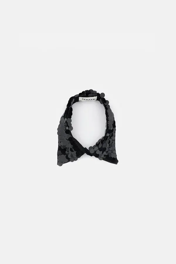 PAROSH Sequin Embellished Collar - Nero