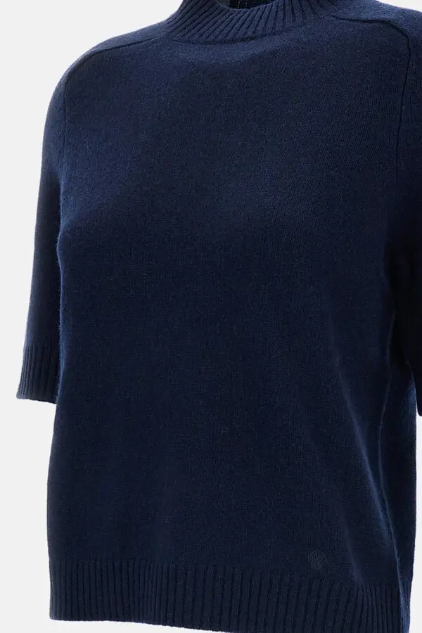 Loulou De Saison Ruth Short-sleeve Knit Top - Blu