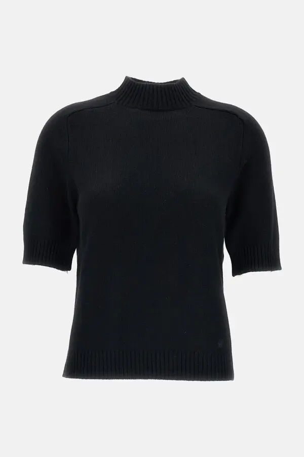 Loulou De Saison Ruth Cashmere Short-sleeve Knit Top - Black