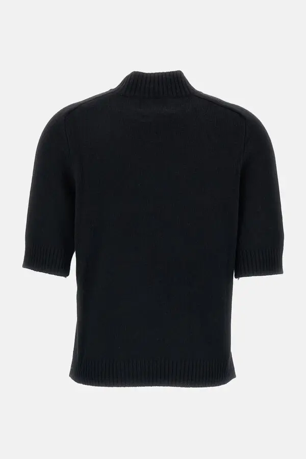 Loulou De Saison Ruth Cashmere Short-sleeve Knit Top - Nero