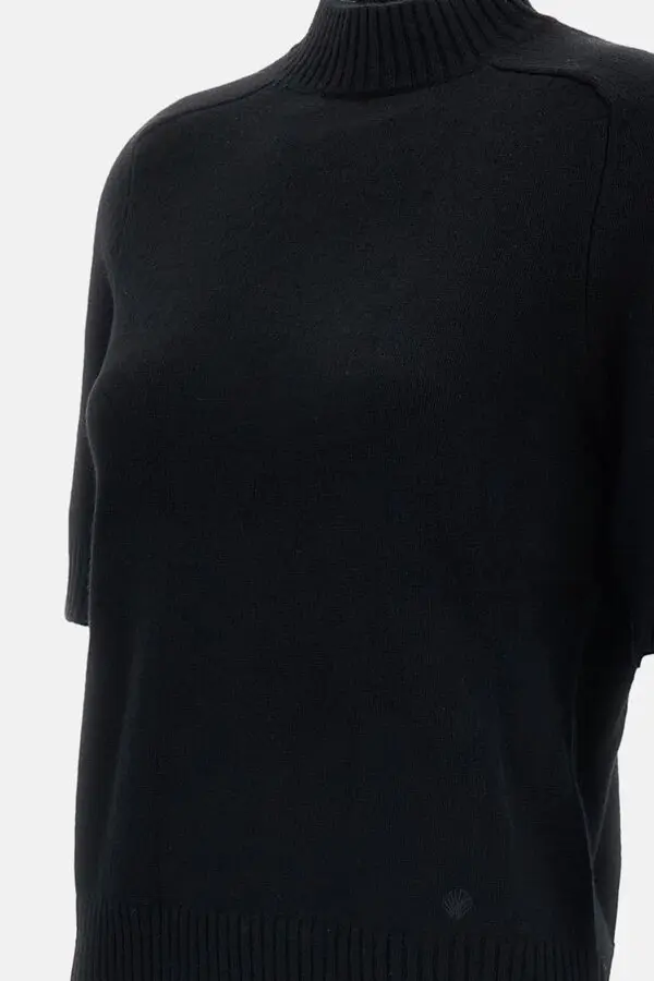 Loulou De Saison Ruth Cashmere Short-sleeve Knit Top - Nero