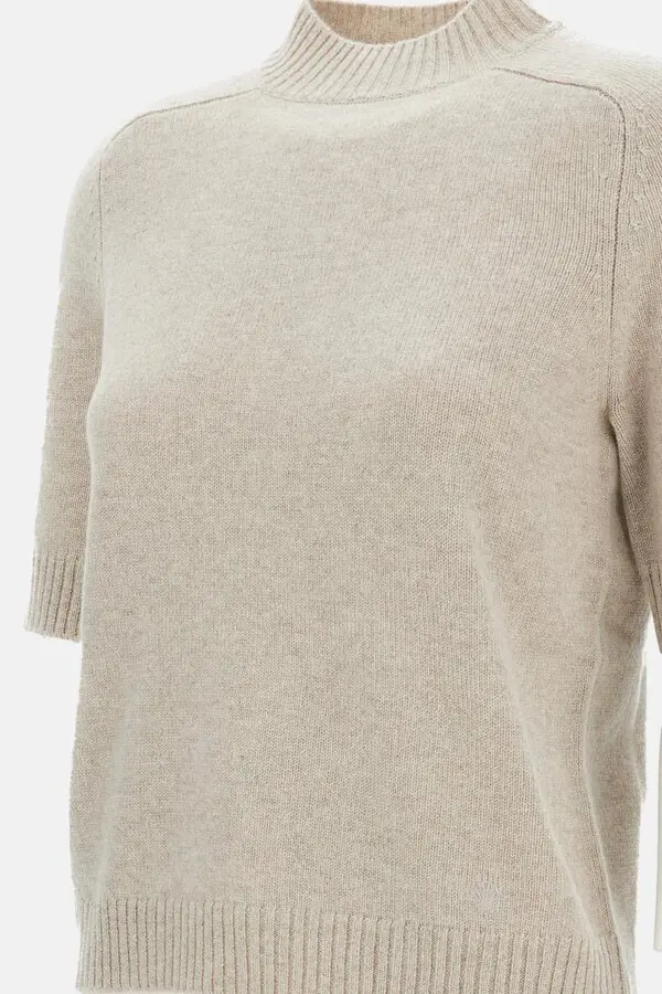 Loulou De Saison Ruth Short-sleeve Cashmere Sweater - Beige