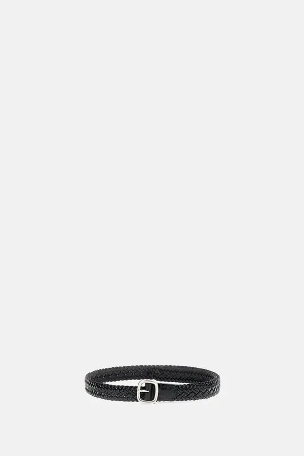 Hereu Braided Leather Belt - Nero