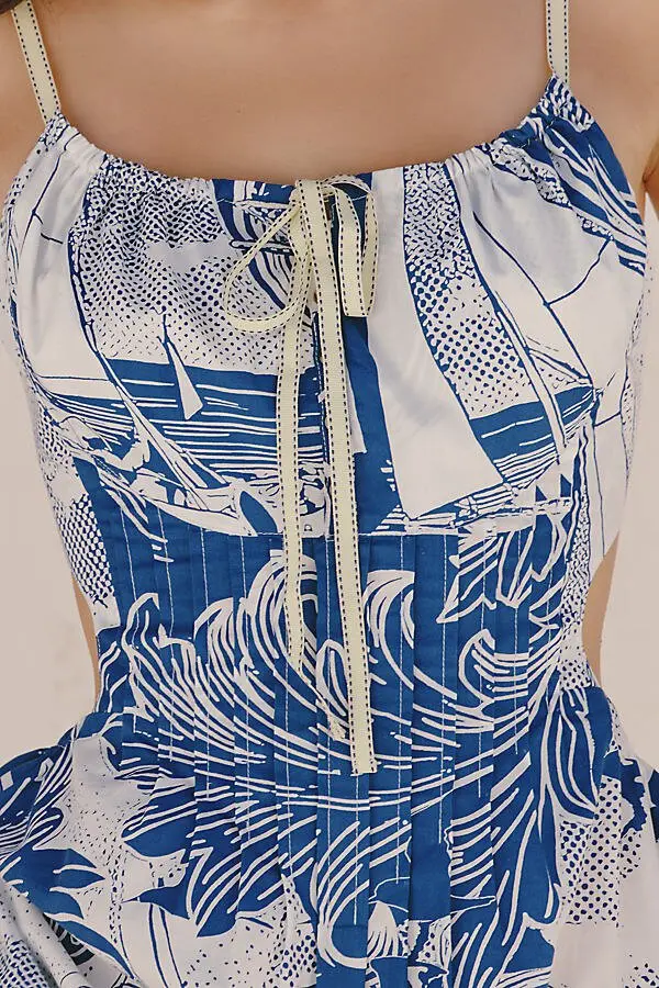 CELANDINE Lace-up Open-back Dress
