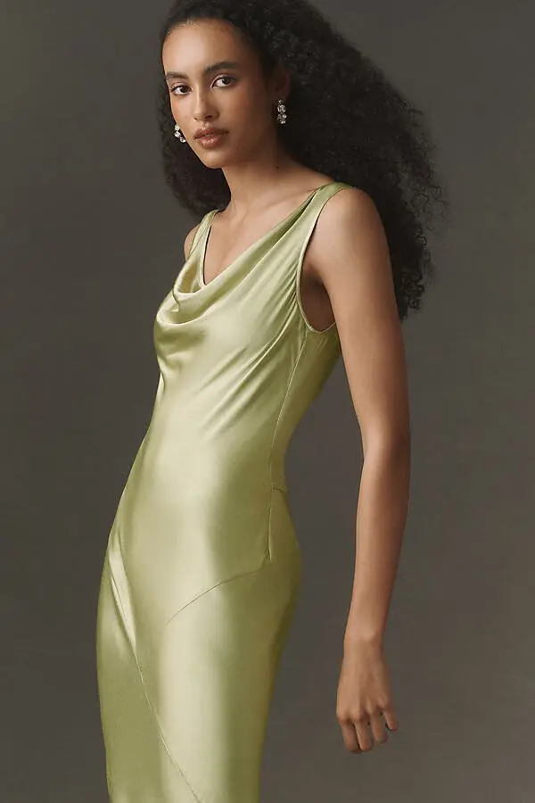 MARE MARE Corset Sat Slip Dress - Sage