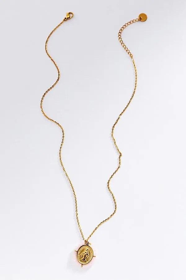 Anthropologie Palas Santa Maria Pendant Necklace With Beaded Accent - Pink