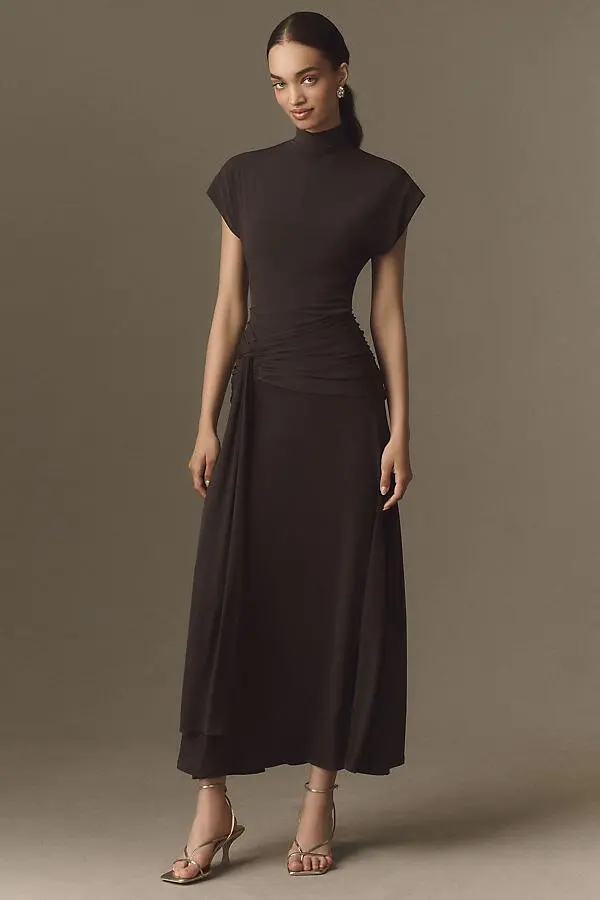 SIEMPRE Tie-skirt Jersey Maxi Dress
