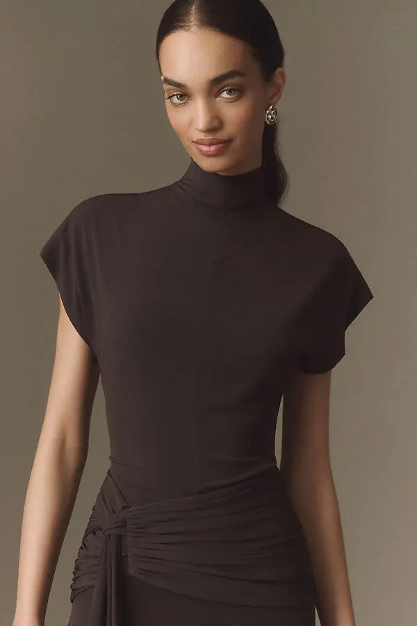 SIEMPRE Tie-skirt Jersey Maxi Dress