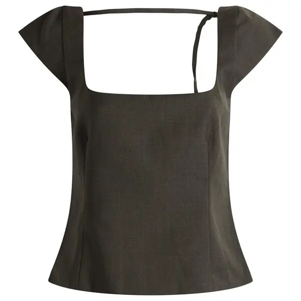 ST. AGNI Wool Cap Sleeve Top