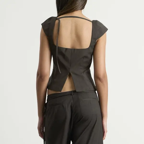 ST. AGNI Wool Cap Sleeve Top