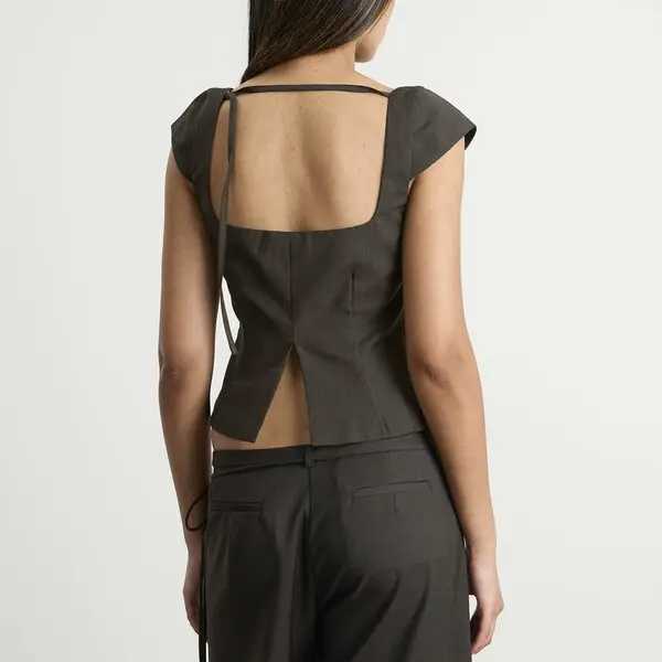 ST. AGNI Wool Cap Sleeve Top