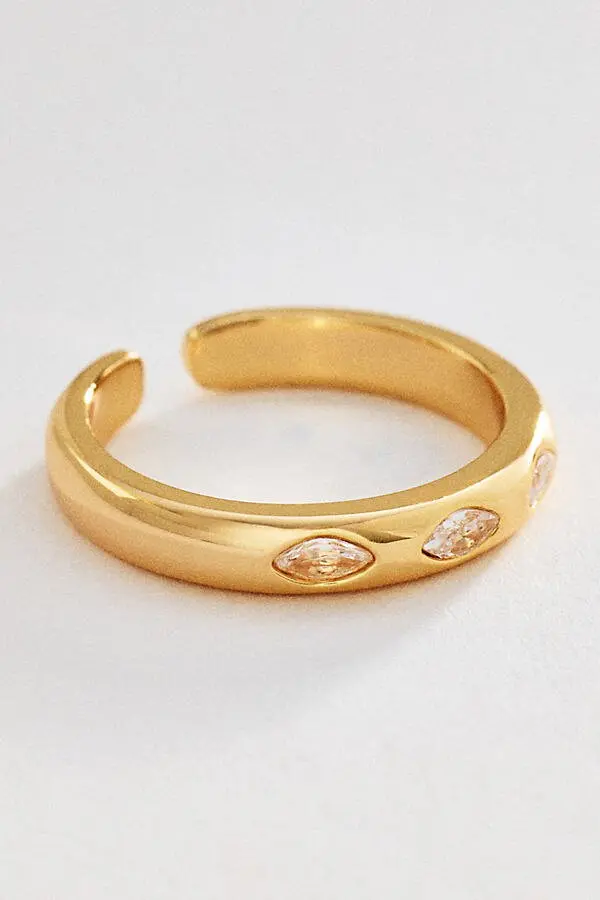 Anthropologie Marquise-cut Crystal Rg - Clear