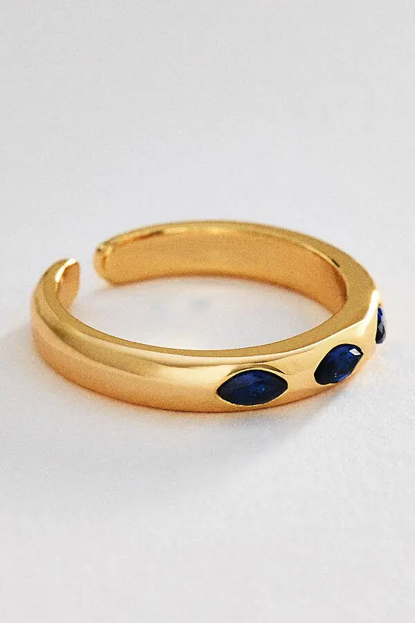 Anthropologie 14k Gold Assorted Rgs - Sapphire