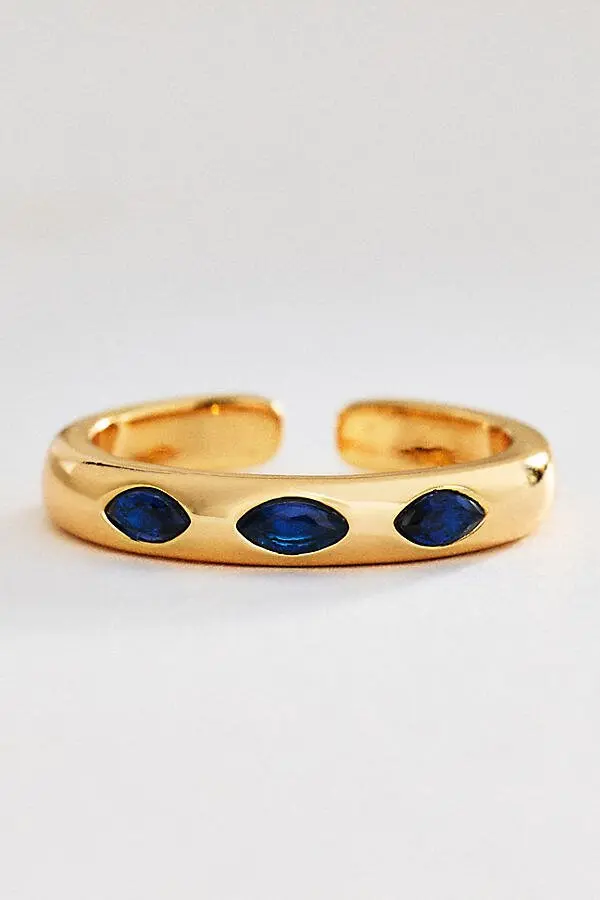 Anthropologie 14k Gold Assorted Rgs - Sapphire