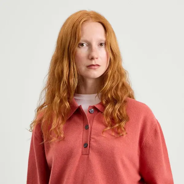 RÓHE Classic Knitted Polo - Washed Red