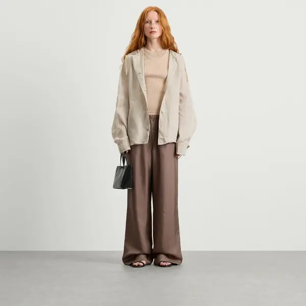 RÓHE Silk Relaxed Wide Leg Trousers