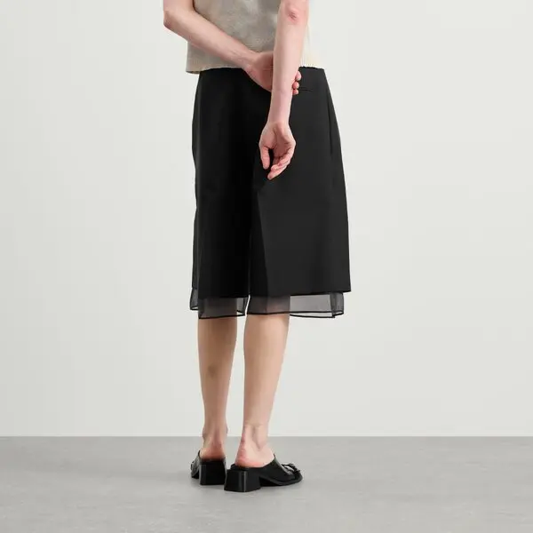 RÓHE Wool-mohair Blend Shorts With Organza Inserts