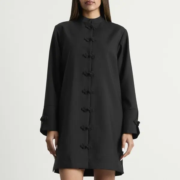 RÓHE Pankou Closure Mini Dress In Wool-mohair Blend