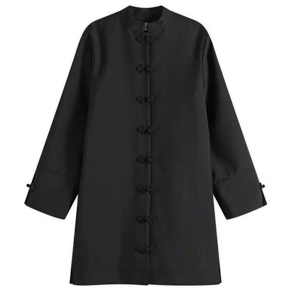 RÓHE Pankou Closure Mini Dress In Wool-mohair Blend - Black
