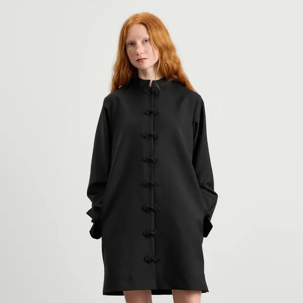 RÓHE Pankou Closure Mini Dress In Wool-mohair Blend