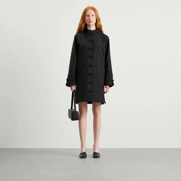 RÓHE Pankou Closure Mini Dress In Wool-mohair Blend