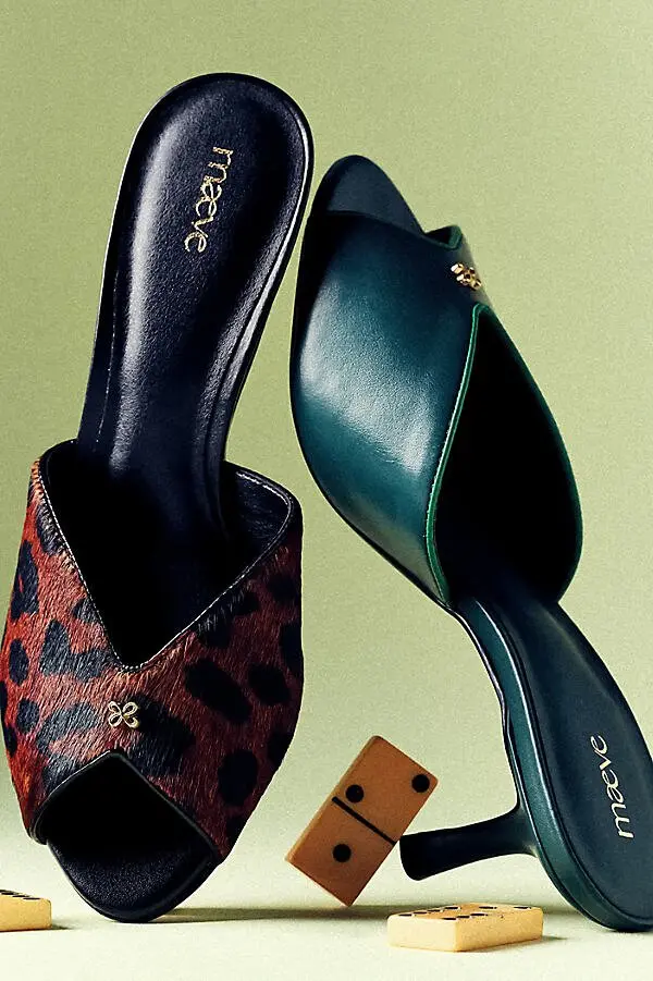 Maeve Peep-toe Kitten Heels - Green