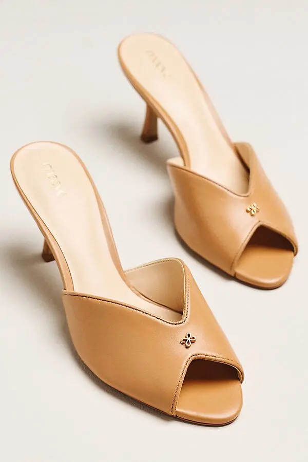 Maeve Peep-toe Kitten Heels With Leopard Print - Tan