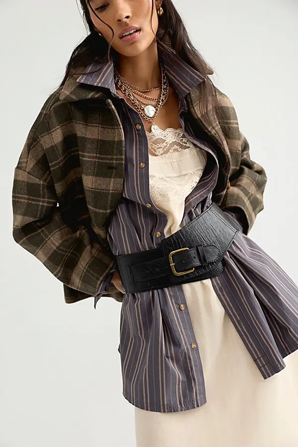Free People Leather Waist Belt - Black