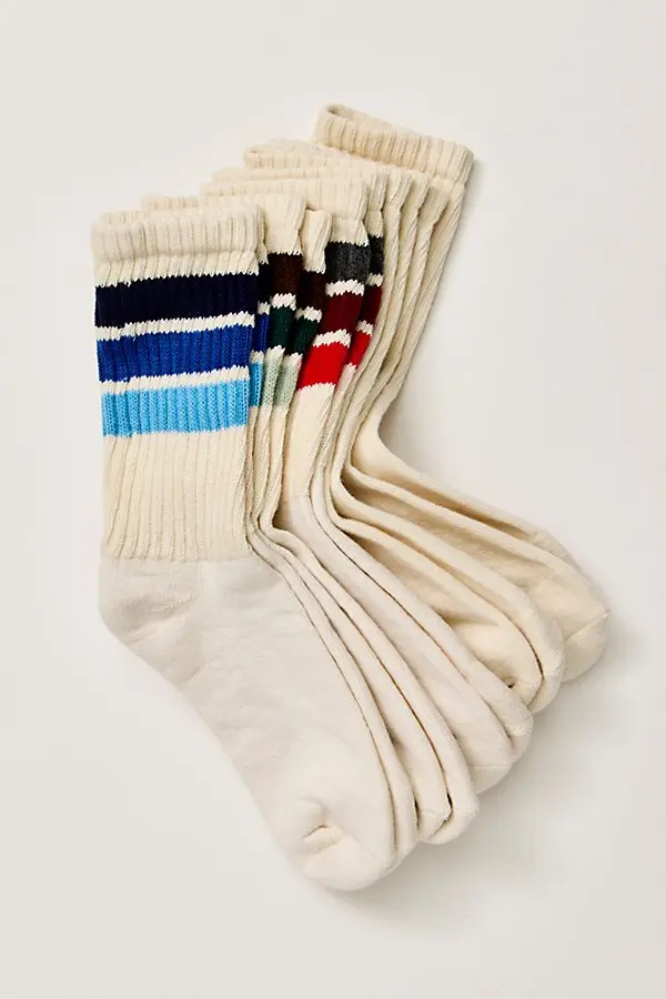 AMERICAN TRENCH Trinity Stripe Socks 5-pack - Primary Combo