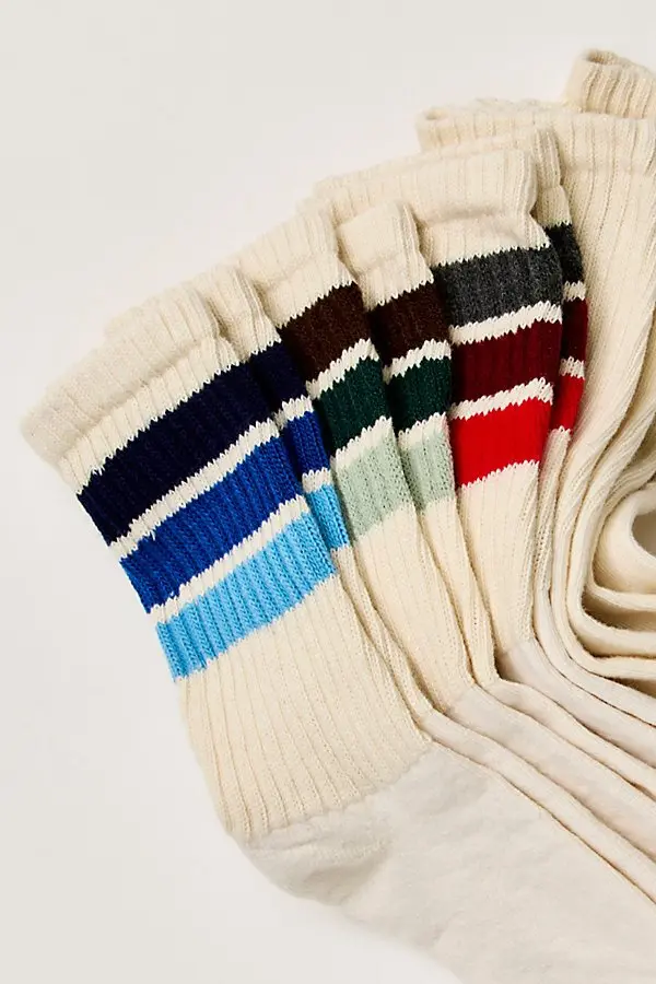 AMERICAN TRENCH Trinity Stripe Socks 5-pack - Primary Combo