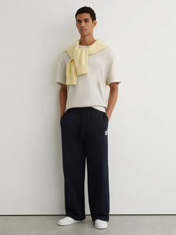 REISS Rainer Monogram Embroidered Relaxed-fit T-shirt