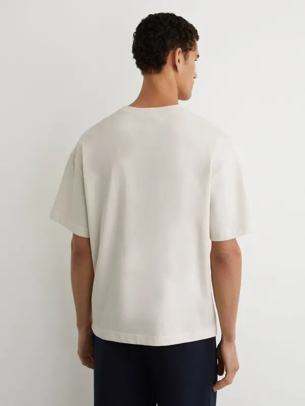 REISS Rainer Monogram Embroidered Relaxed-fit T-shirt