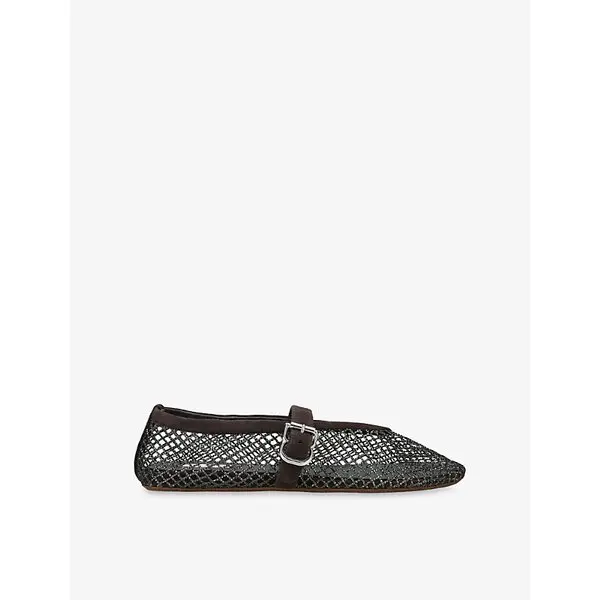 Alaïa Mesh And Leather Ballerina Flats
