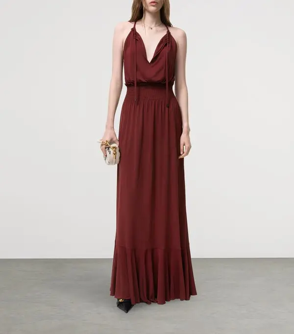 Burberry Self-tie Neckline Maxi Dress